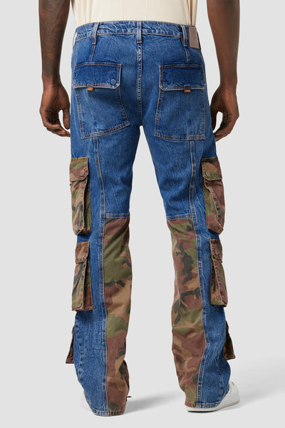 Hudson x Zoe Costello Trooper Cargo Kick Flare Jean CAMO DRIP / 38 ...